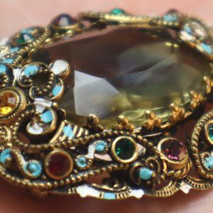 West Germany | Jewelry | Vintage West Germany Brooch Givre Glass Enamel ...